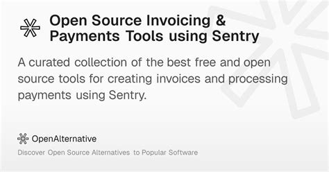Open Source Invoicing And Payments Tools Using Sentry Openalternative