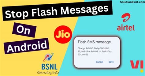 How To Stop Flash Messages On Android Vodafone Airtel Jio And Bsnl