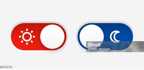Interface Toggle Buttons Set Day Night Switch 3d Vector Element