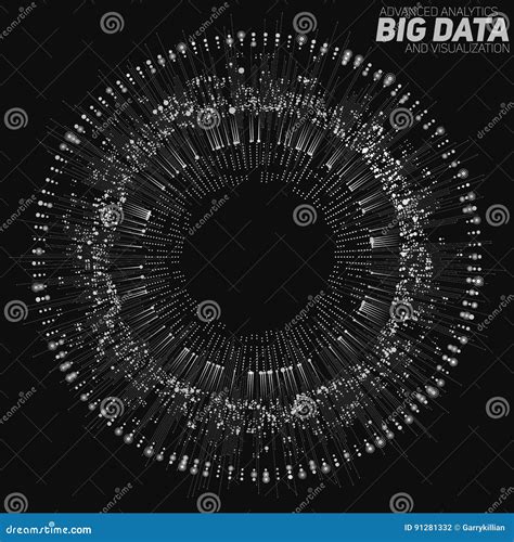 Big Data Circular Grayscale Visualization Futuristic Infographic Information Aesthetic Design