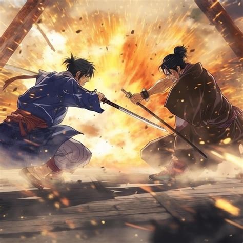 Anime Guys Fighting With Swords