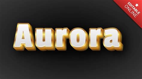 Aurora Golden Texture D Text Effect Generator