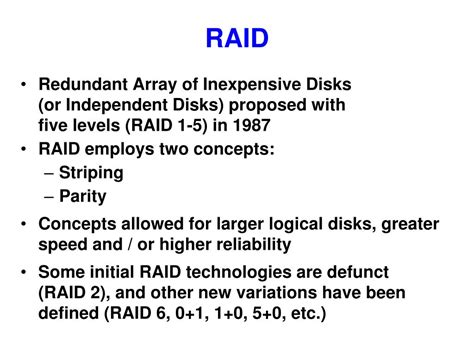 Ppt Raid Redundant Array Of Inexpensive Disks Powerpoint Presentation Id