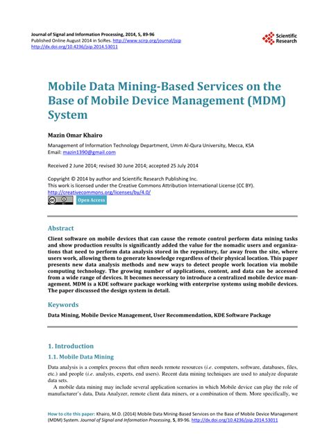 Pdf Mobile Data Mining Based Services On The Base Of Mobile Device