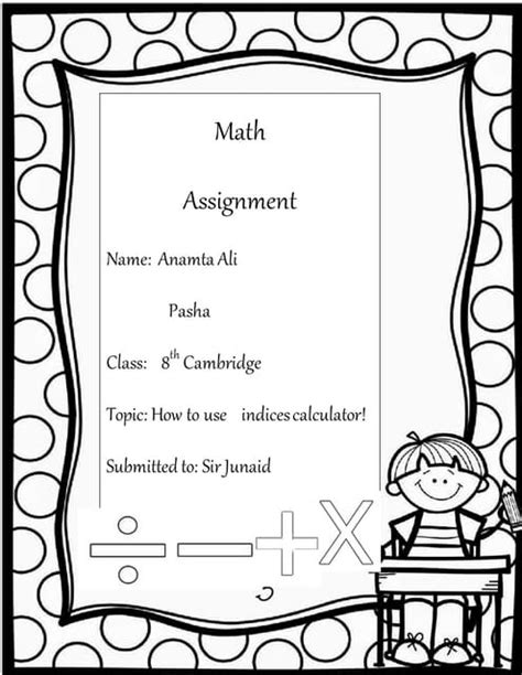 Maths Indices Assignment Docx