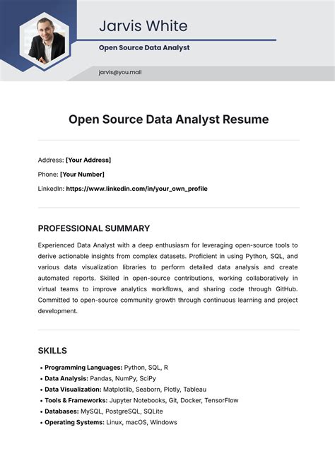 free data analyst resume templates to edit online and download