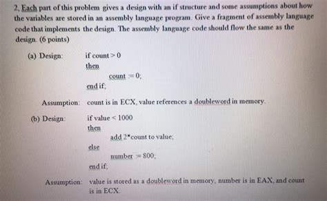 Solved Each Part Of This Problem Gives A Design With An If Chegg Com
