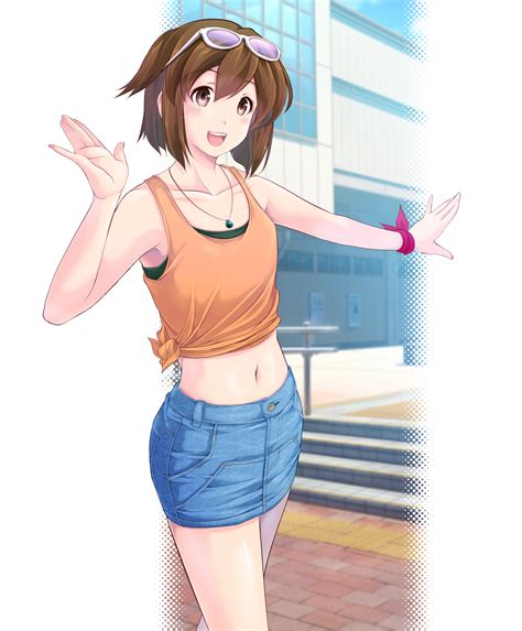 Safebooru 1girl D Alternate Costume Bare Shoulders Brown Hair Casual