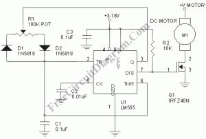 Motor Speed Control Using PWM Simple Circuit Diagram