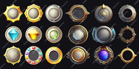 게임 Ui 판타지 프레임 순위 프레임 Ui 게임 테두리 진화 나무 중세 고대 Facecam 메뉴 프리미엄 벡터