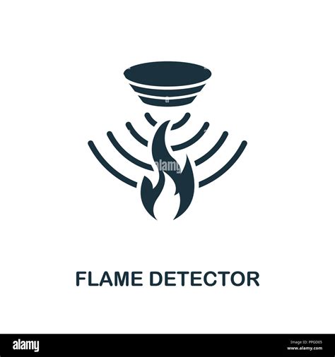 Flame Detector Icon Monochrome Style Design From Sensors Collection Ux And Ui Pixel Perfect
