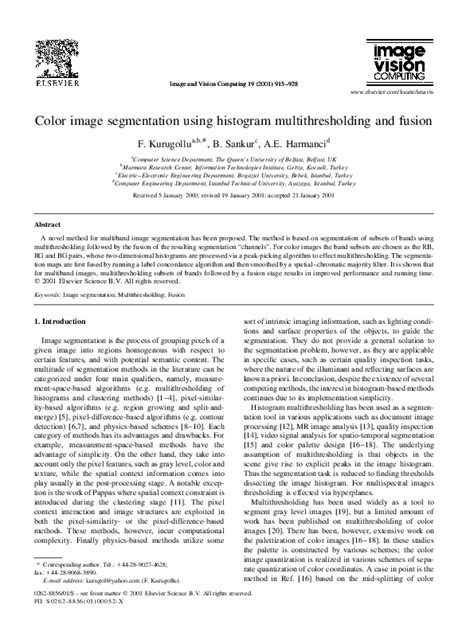 Pdf Color Image Segmentation Using Histogram Multithresholding And Fusion
