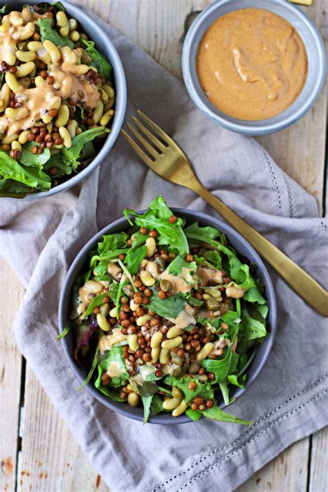 High Protein Salad Vegetarian Vegan Super Easy Contentedness Cooking