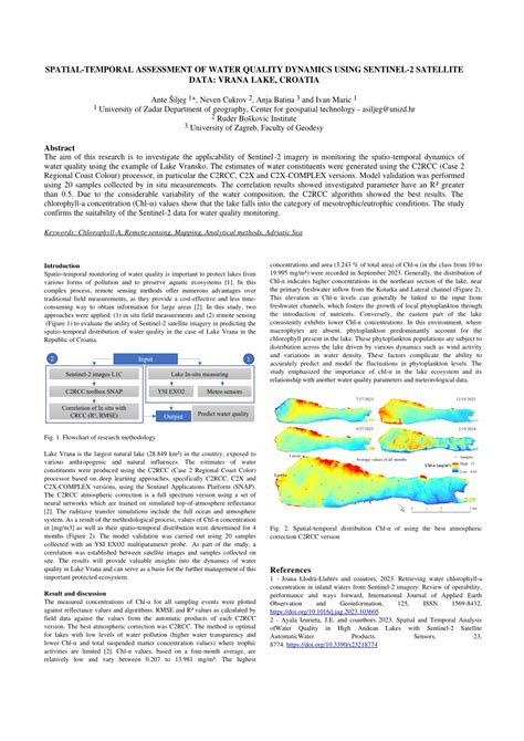 Pdf Spatial Temporal Assessment Of Water Quality Dynamics Using Sentinel 2 Satellite Data