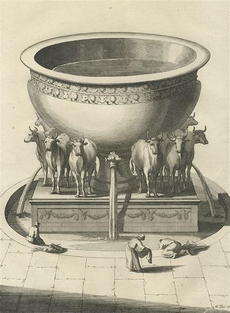 The Brazen Sea In Solomons Temple And A Cross Section Of The Brazen