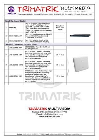 Cisco Products Bangladesh PDF Computer Networking Computing