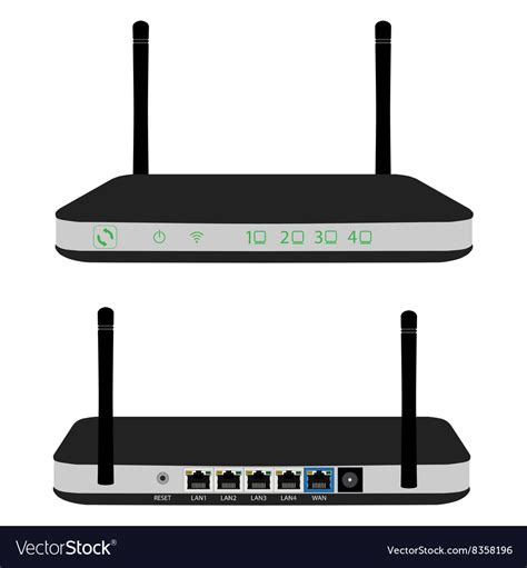 Router Front And Back View Royalty Free Vector Image