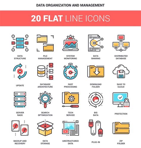 데이터 구성 및 관리 프리미엄 벡터