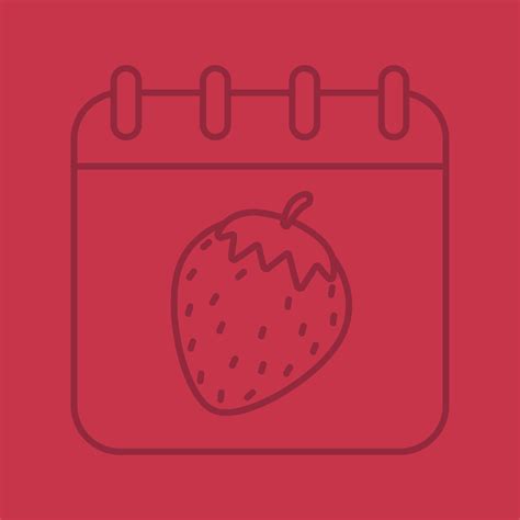 icono lineal de color del día internacional del sexo página de calendario con fresa símbolos