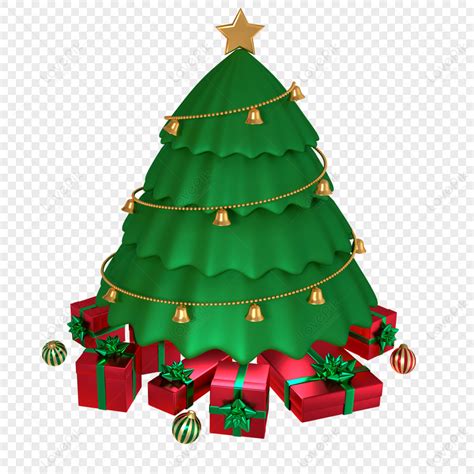 3d 녹색 크리스마스 트리 선물 상자입니다 크리스마스 일러스트 선물 상자 일러스트 종 일러스트 Png 일러스트 무료 다운로드 Lovepik