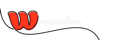 Single Line Drawn W Letter Outline Stock Vector Illustration Of Colours Horizontal 231269441