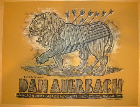 2009 Dan Auerbach Chicago Silkscreen Concert Poster By Dan Grzeca