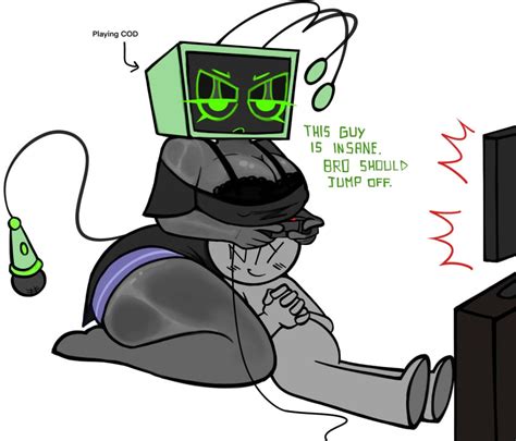 Rule 34 Angry Face Annoyed Anon Big Breasts Big Thighs Breast On Head