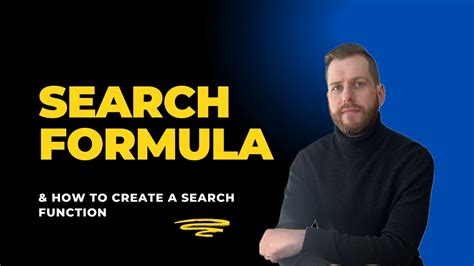 How To Use The Search Formula And Create A Search Function Youtube