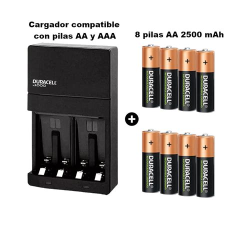 Cargador Pilas Duracell 8 Pilas Aa Recargables 2500 Mah Bodega