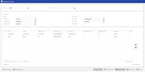 Accessing Export Format Settings