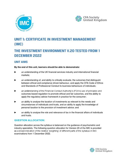 imc unit 1 syllabus edition 20 pdf taxes pension