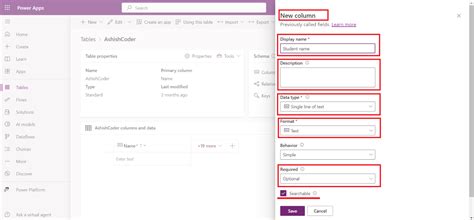 Create A Microsoft Dataverse Table