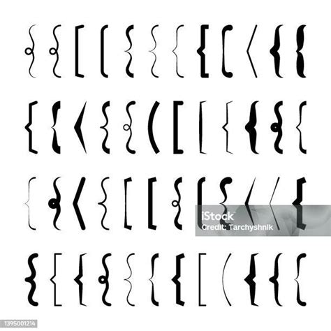 텍스트 대괄호 컬렉션 검은 색 인용 상자 곱슬 사각형 및 모서리 괄호 빈티지 타이포그래피 기호 서예 인용 프레임 낙서 레터링 요소 벡터 일러스트레이션 괄호에 대한 스톡 벡터