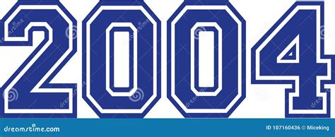 Year 2004 Numeric Typography Text Vector Design On Gradient Color
