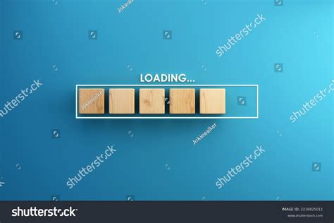 Loading Wood Cube Progress Bar D Stock Illustration Shutterstock