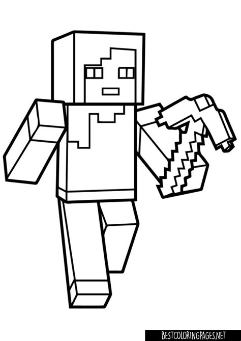 Minecraft Skeleton Coloring Pages