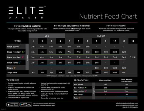 Flora Nova Feeding Chart