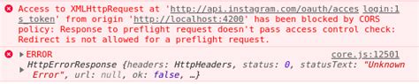 Typescript Angular 6 Instagram Post Api For Authentication In Angular Shows Cors Error