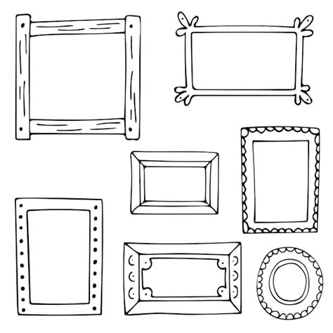 Premium Vector Set Of Hand Drawn Doodle Frames Squares Vector Borders Design Elements