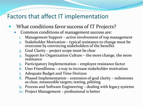 Ppt Factors Affecting It Implementation Part 3 Powerpoint