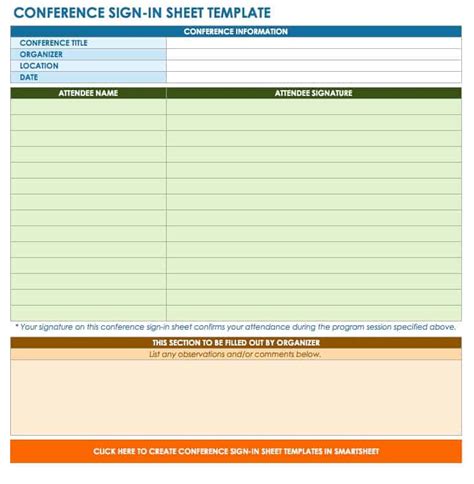 Free Sign In And Sign Up Sheet Templates Smartsheet