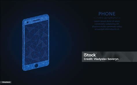 스마트 폰 낮은 폴리 디자인 휴대 전화 와이어 프레임 메쉬 어두운 파란색 배경에 포인트와 선으로 만든 다각형 벡터 일러스트 0명에 대한 스톡 벡터 아트 및 기타 이미지