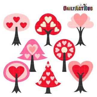 Heart Trees Clip Art Set Daily Art Hub Free Clip Art Everyday