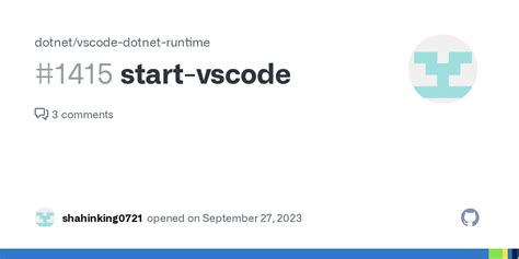 start vscode · issue 1415 · dotnet vscode dotnet runtime · github