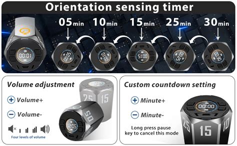 Multi Hexagon Pomodoro Timer Digital Cube With Various Time Presets Magnetic