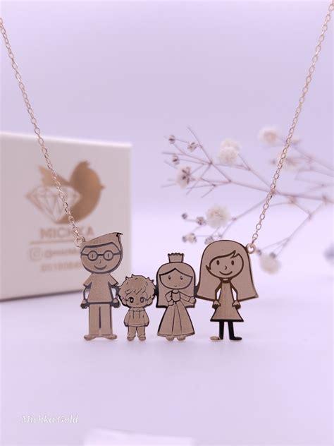 گردنبند خانواده 4 نفره میچکا گلد گالری