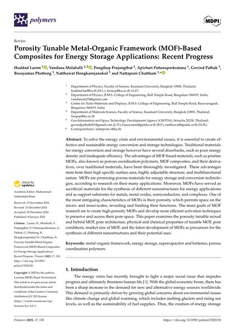 Pdf Porosity Tunable Metal Organic Framework Mof Based Composites For Energy Storage