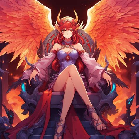 An Sexy Female Demon Sitting On Her Throne With He By