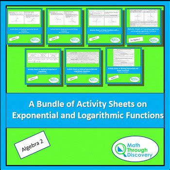 Alg 2 Exponential Logarithmic Functions Activity Sheets Bundle 4