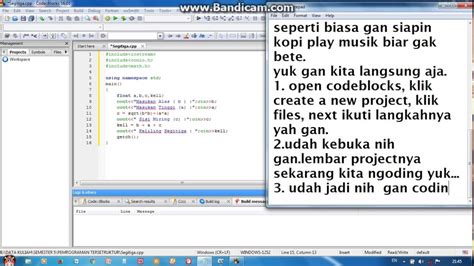 Cara Membuat Program Codeblocks C Segitiga Siku Siku YouTube